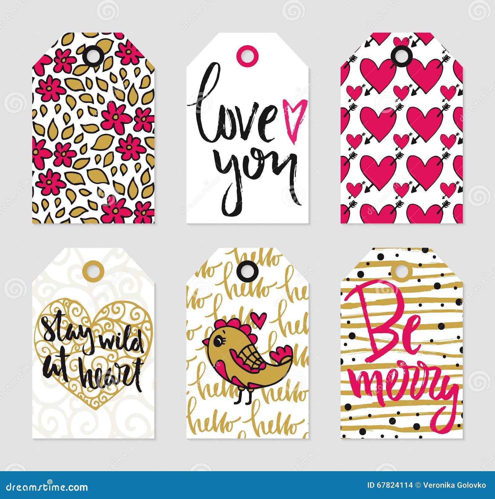 Vector Tags Set of Love Theme Stock Vector - Illustration of design ...
