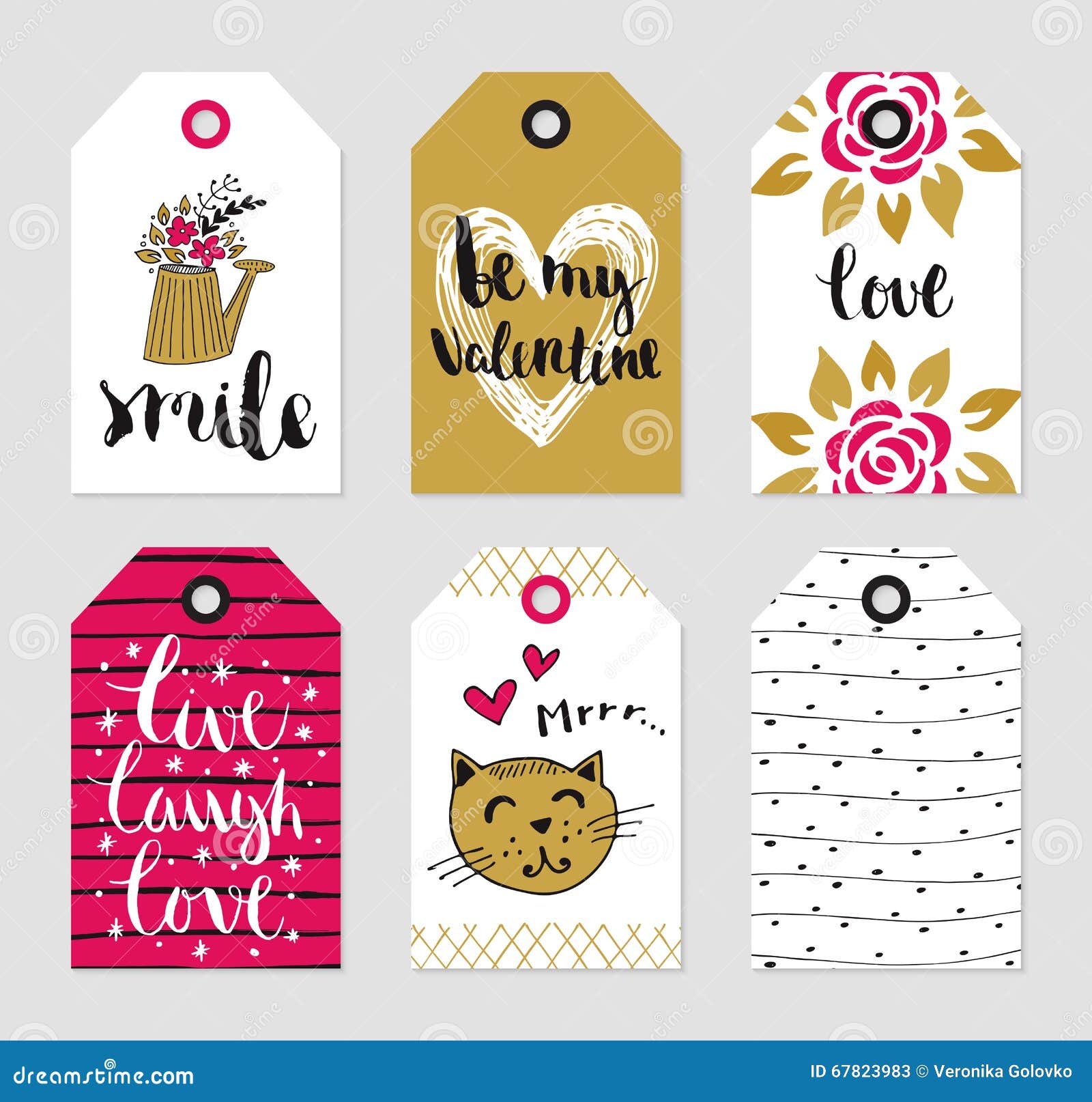 Vector Tags Set of Love Theme Stock Vector - Illustration of boho, card ...