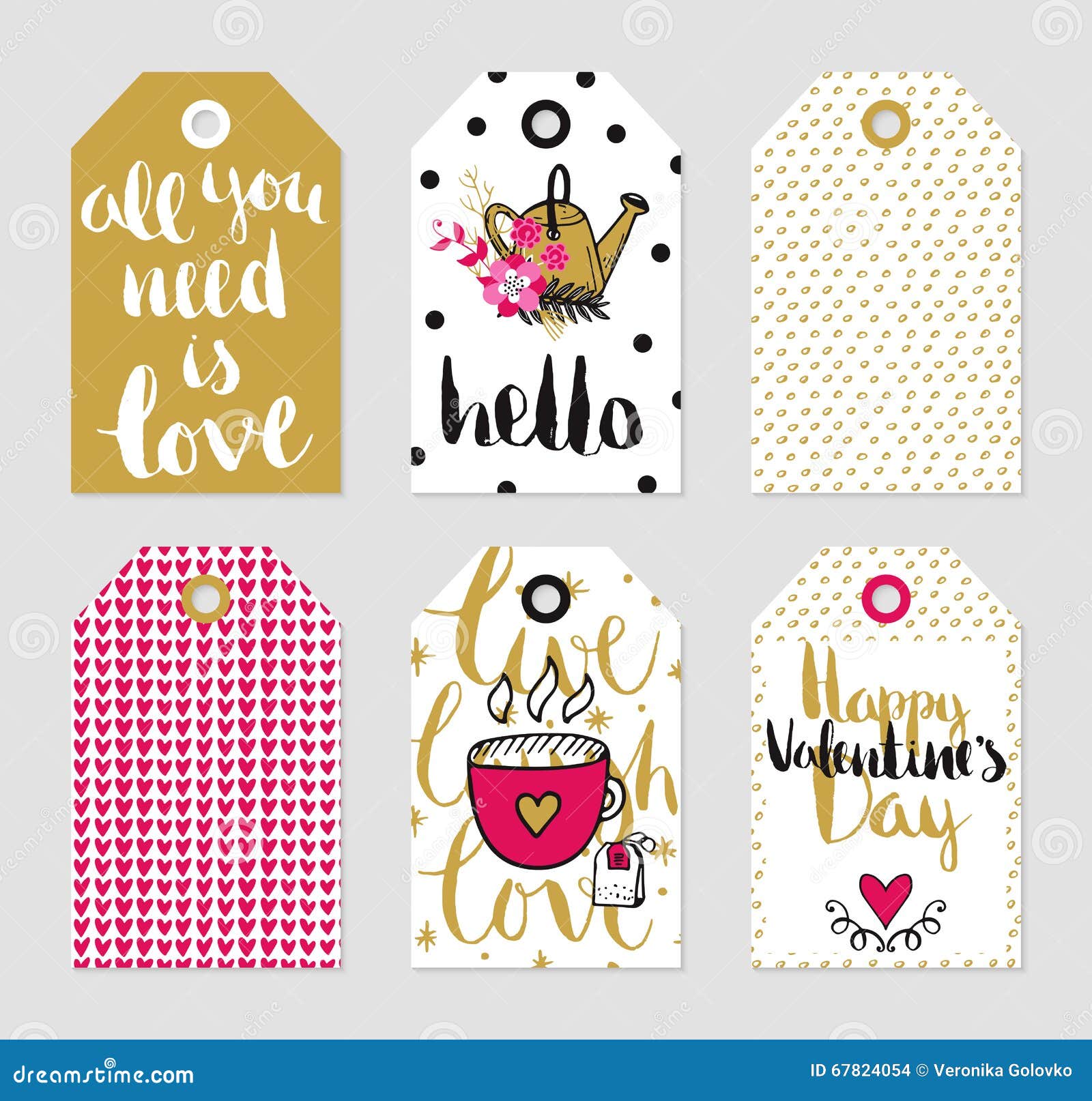 Vector Tags Set of Love Theme Stock Vector - Illustration of abstract ...