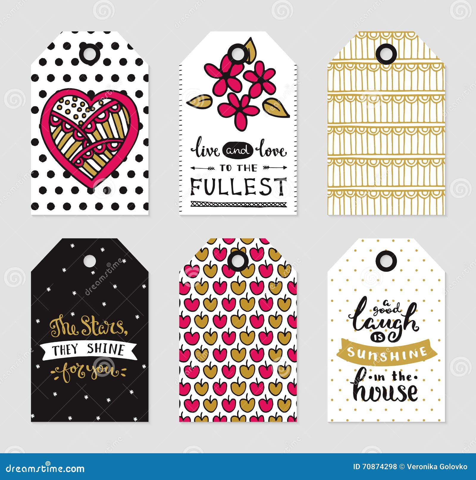 Vector Tags Set Of Love Theme Stock Vector - Illustration of card ...