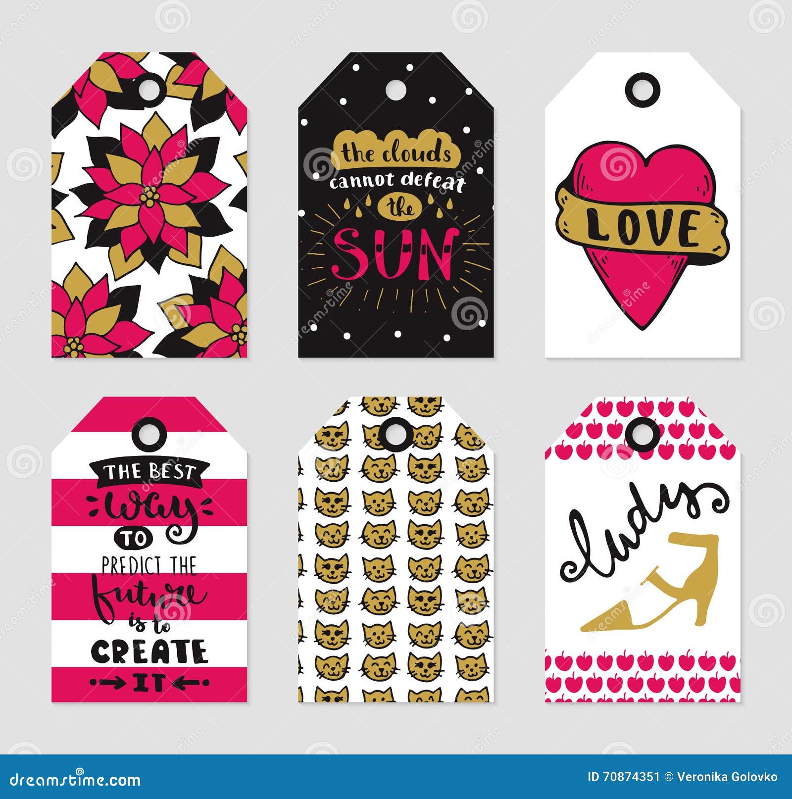 Vector Tags Set of Love Theme Stock Vector - Illustration of abstract ...