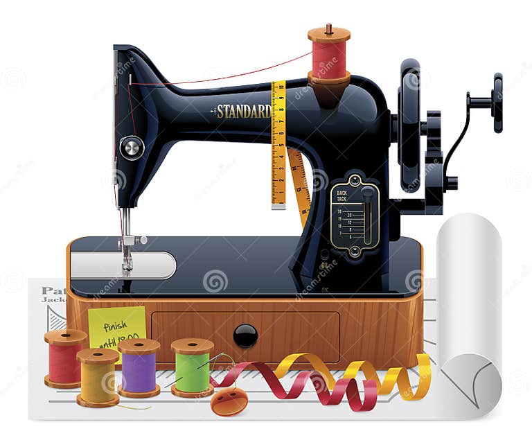 Vector tailoring icon stock vector. Illustration of machine - 27642342