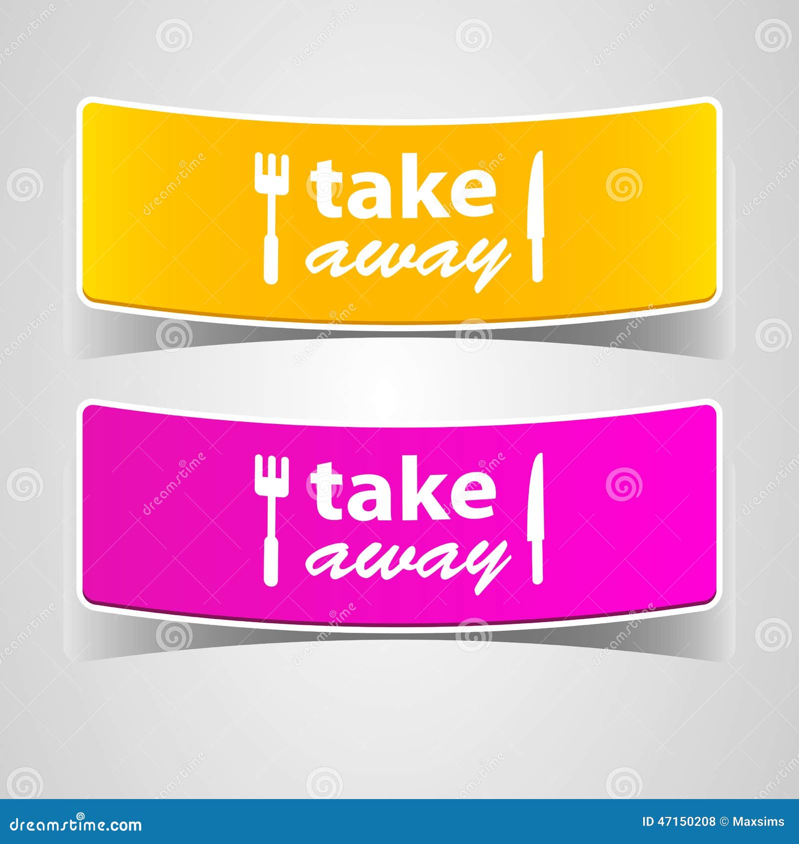 Vector Takeaway Labels Icon Food Sticker Stock Vector - Illustration of ...