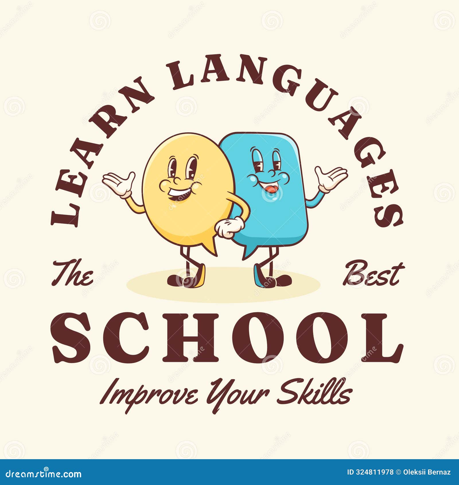 Vector Talk Language School Learning Group of Characters Illustration ...
