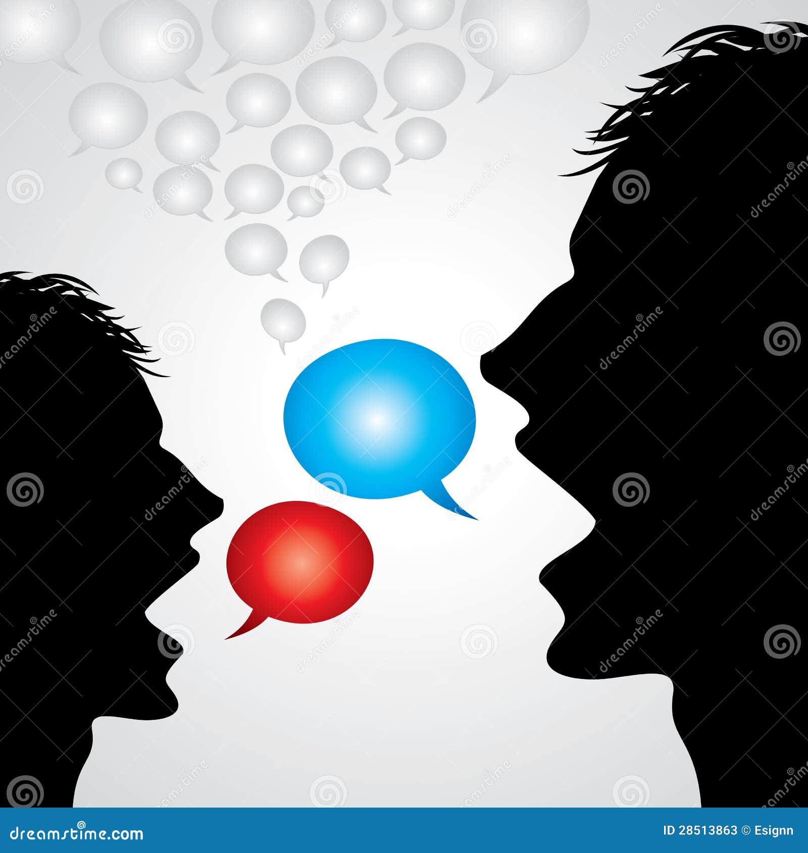 Vector Talking Head with Speech Bubble Stock Vector - Illustration of ...