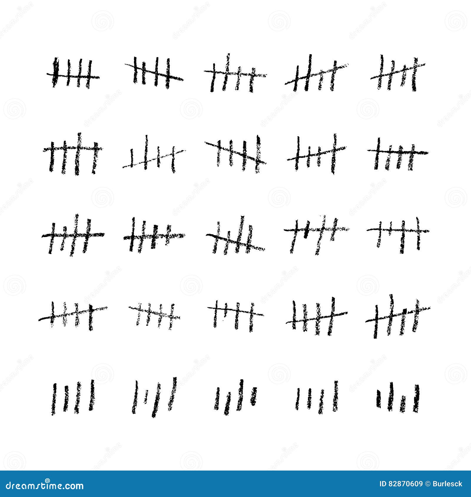 Vector Tally Marks. Counting Waiting Number on White Wall Stock ...