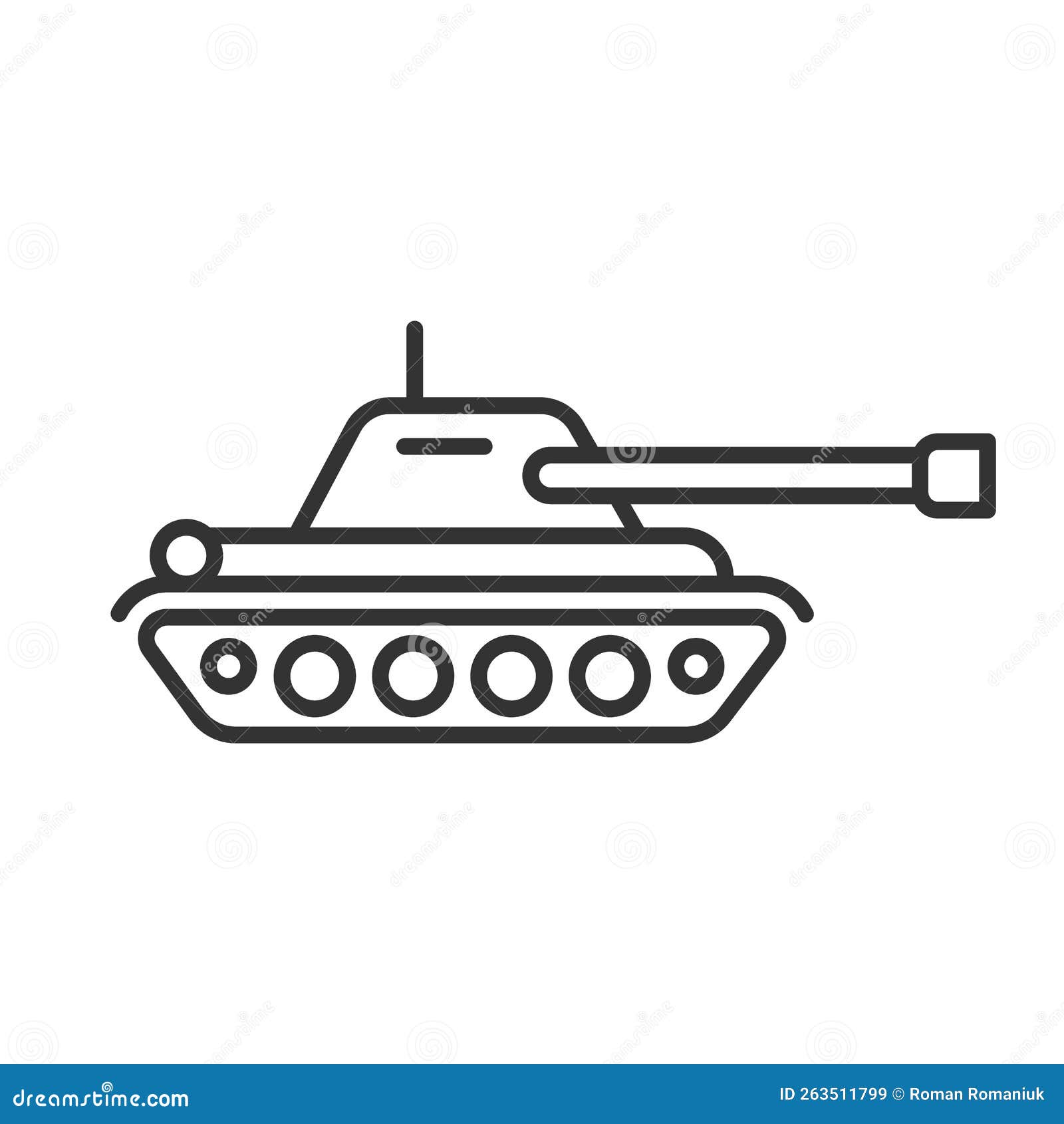 Vector Tank Icon. Side View Tank Stock Vector - Illustration of panzer ...