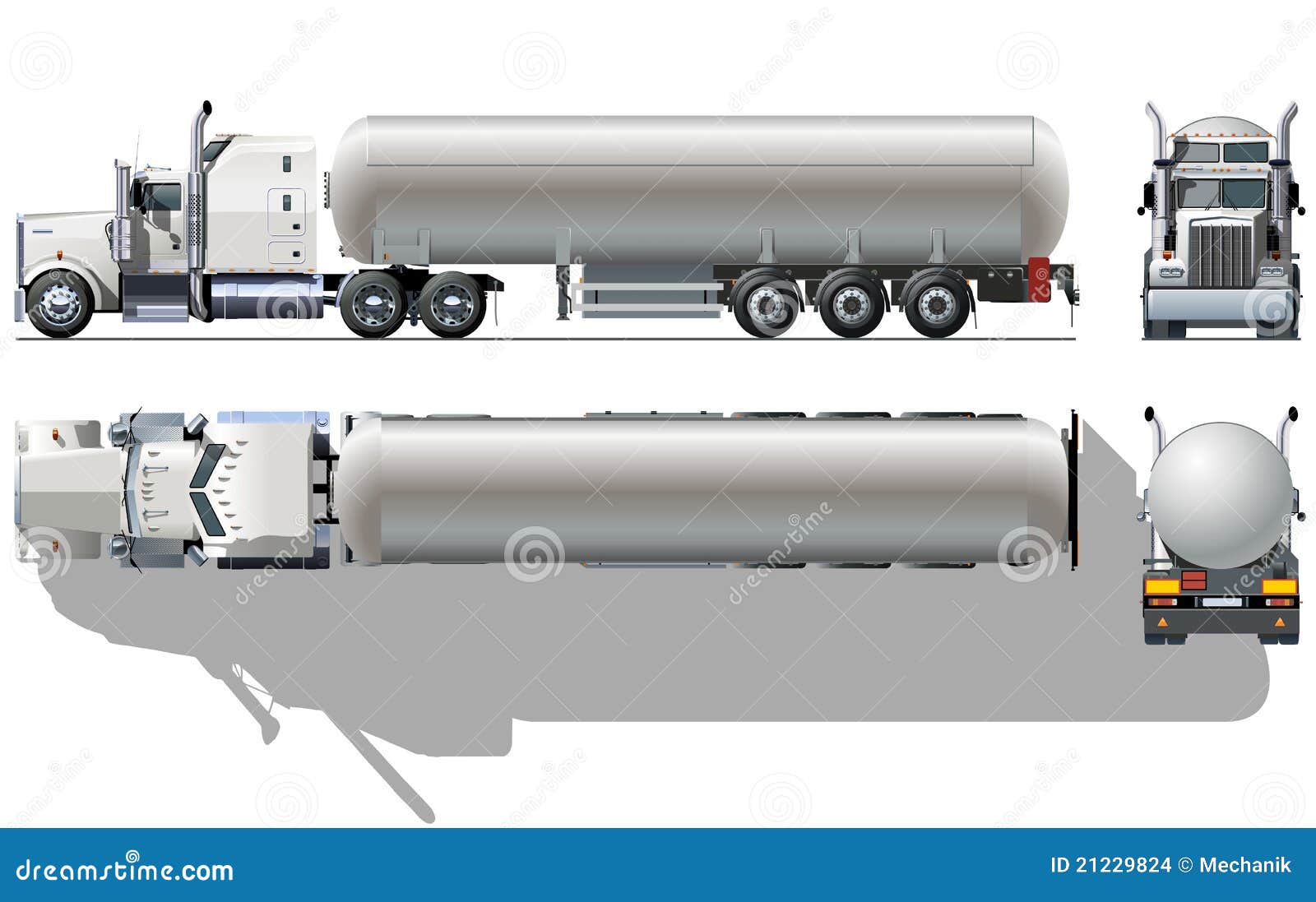 Vector tanker semi-truck stock vector. Illustration of commercial ...