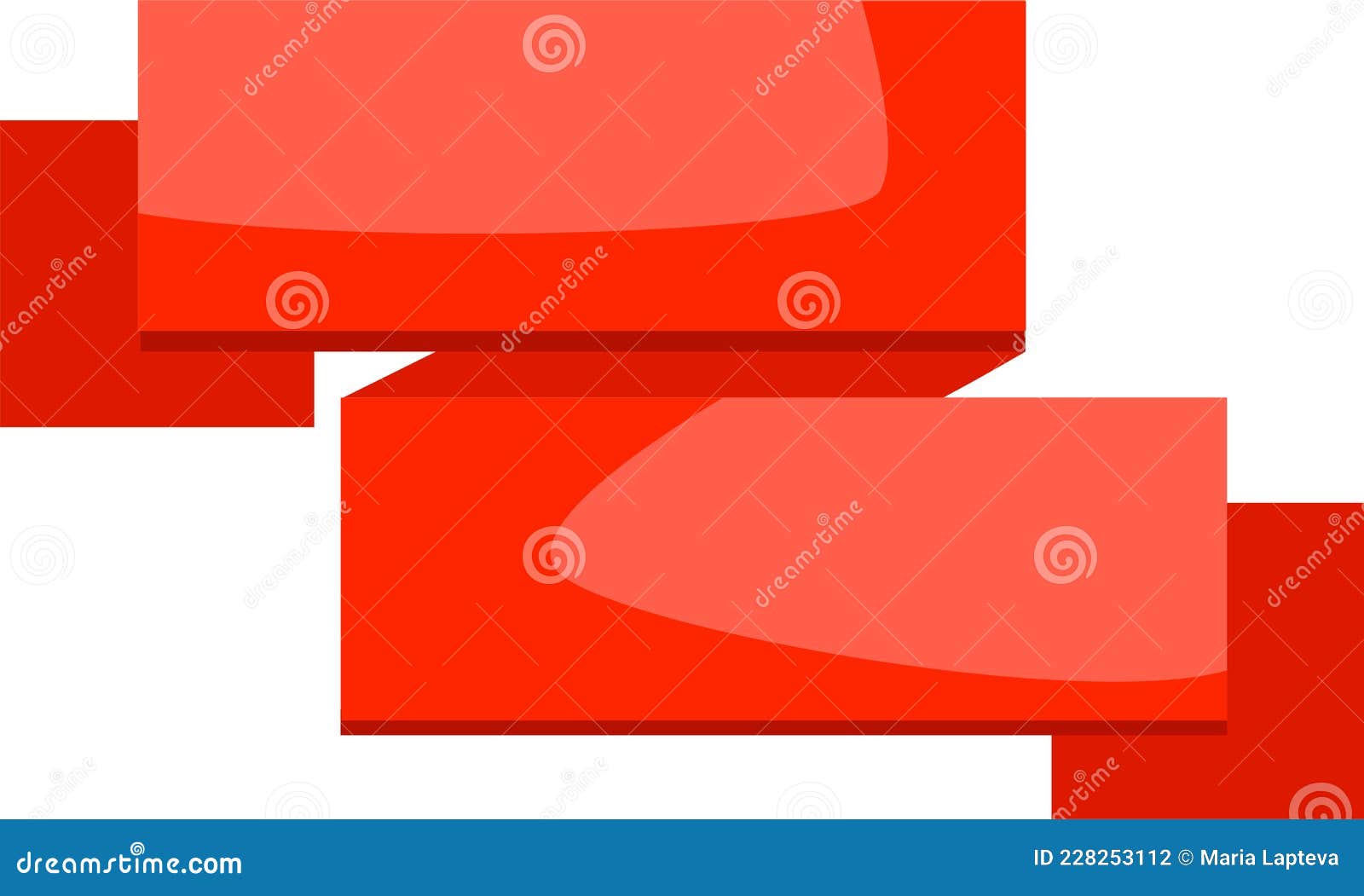 Vector Tape, with Right Angles, Bright Red Color. Stock Vector ...