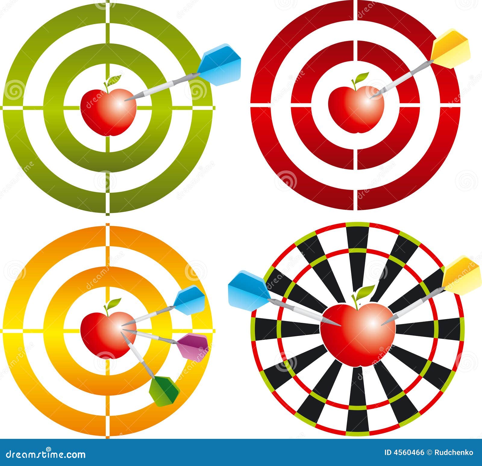 Vector Set Of Target Icons. Archery, Apple, Plate For Bench Shooting ...
