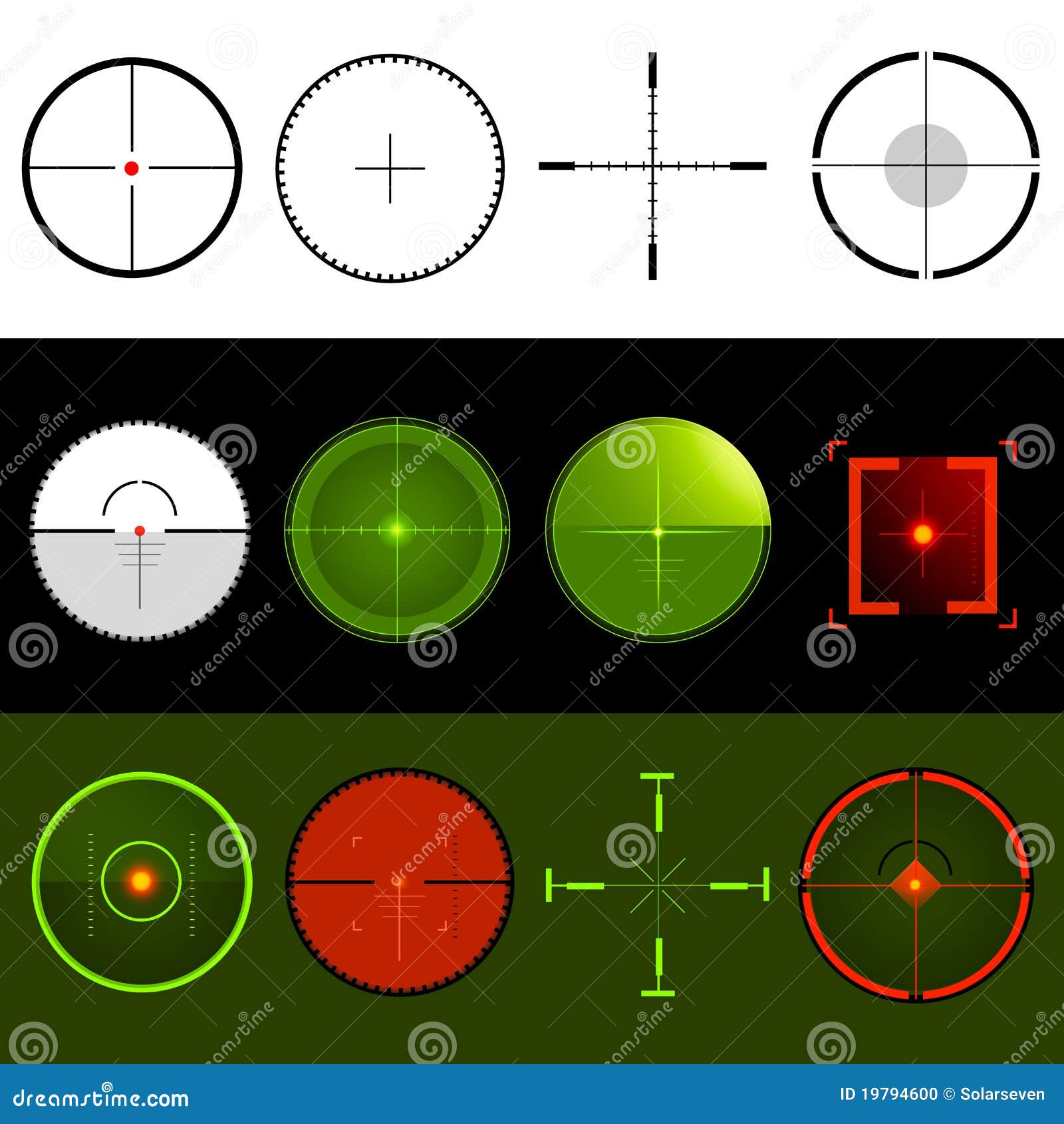 Vector Target Crosshairs stock vector. Illustration of point - 19794600