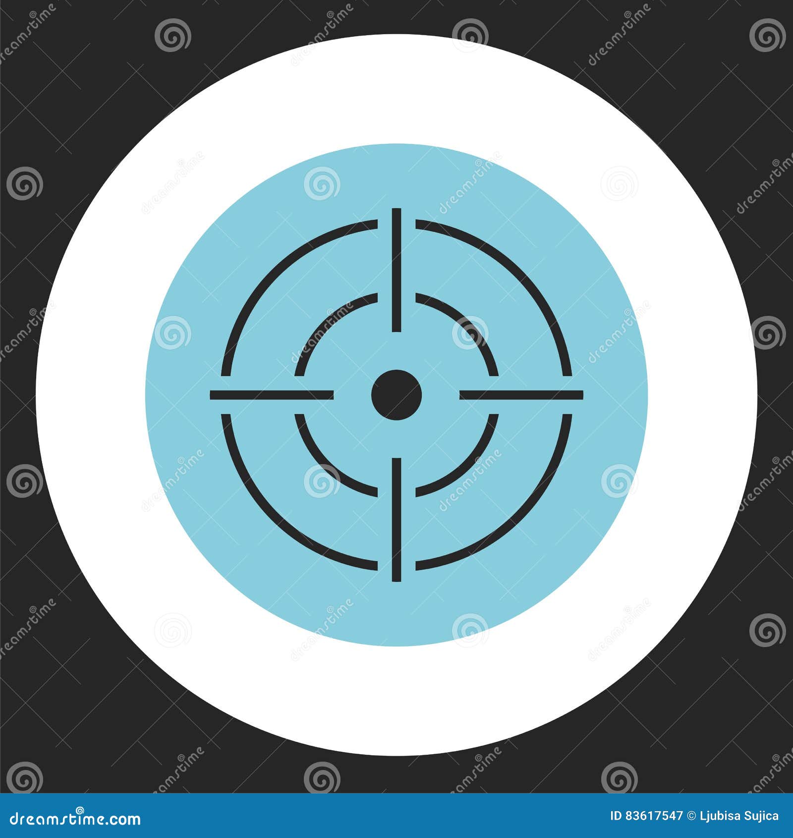 Vector Target Icon, Crosshair Stock Illustration - Illustration of ...