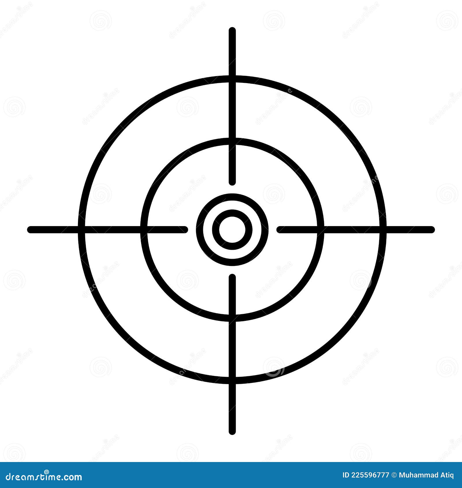 Vector Target Outline Icon Design Stock Vector - Illustration of ...