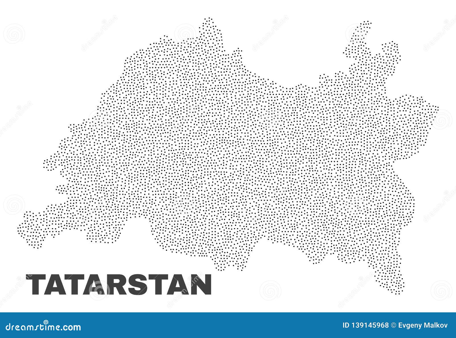 Vector Tatarstan Map of Points Stock Vector - Illustration of black ...