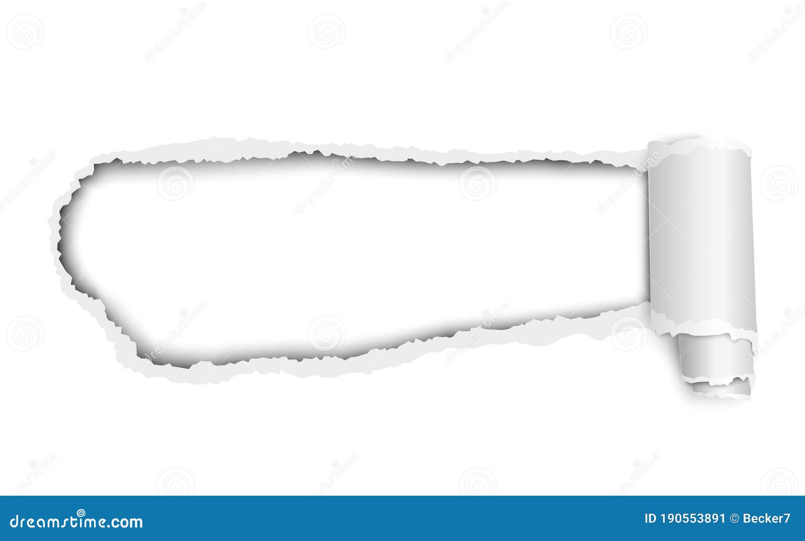 Vector Tattered Wide Hole In Sheet Of Transparent Paper. White ...