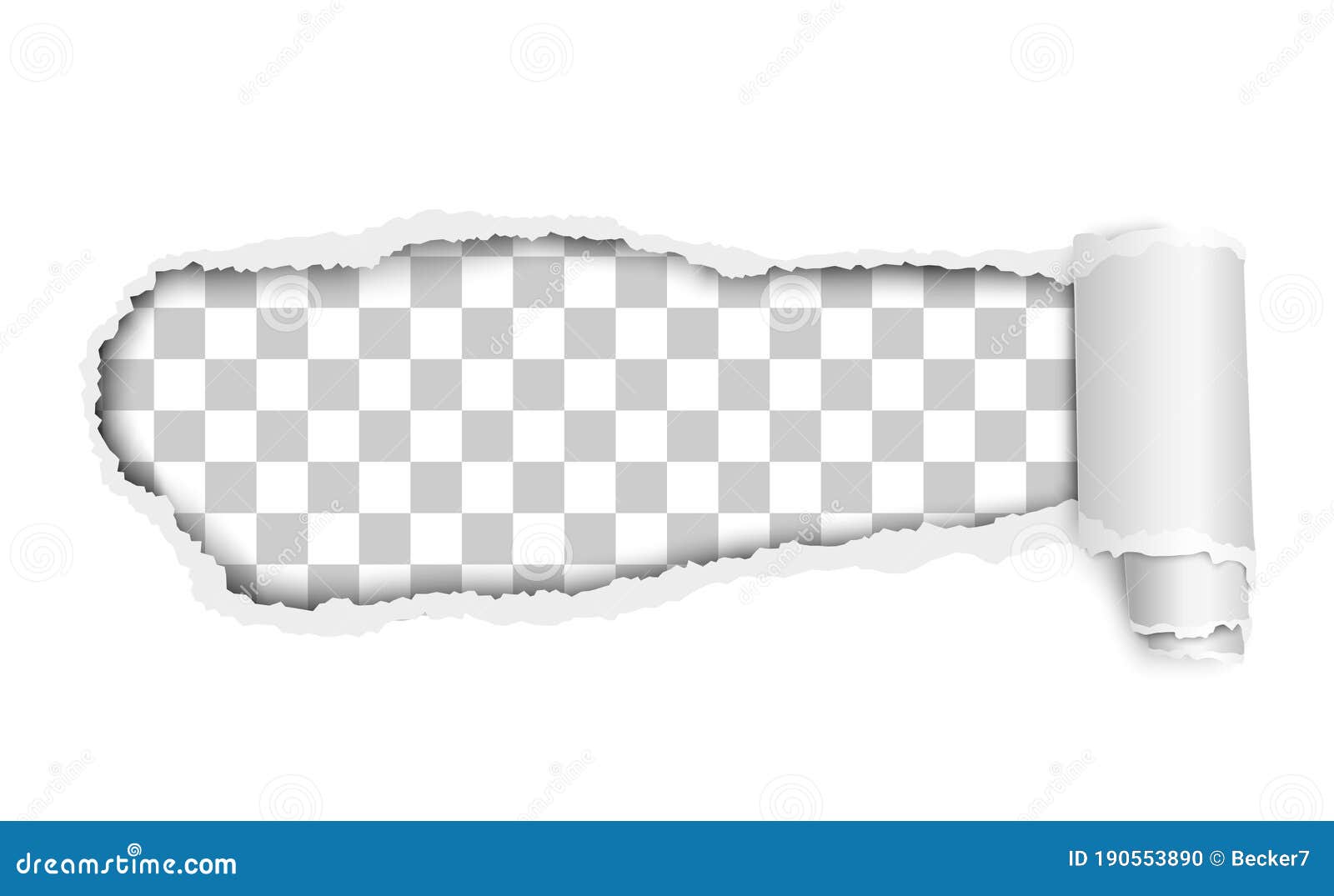 Vector Tattered Oblong Hole in White Sheet of Paper with Transparent ...