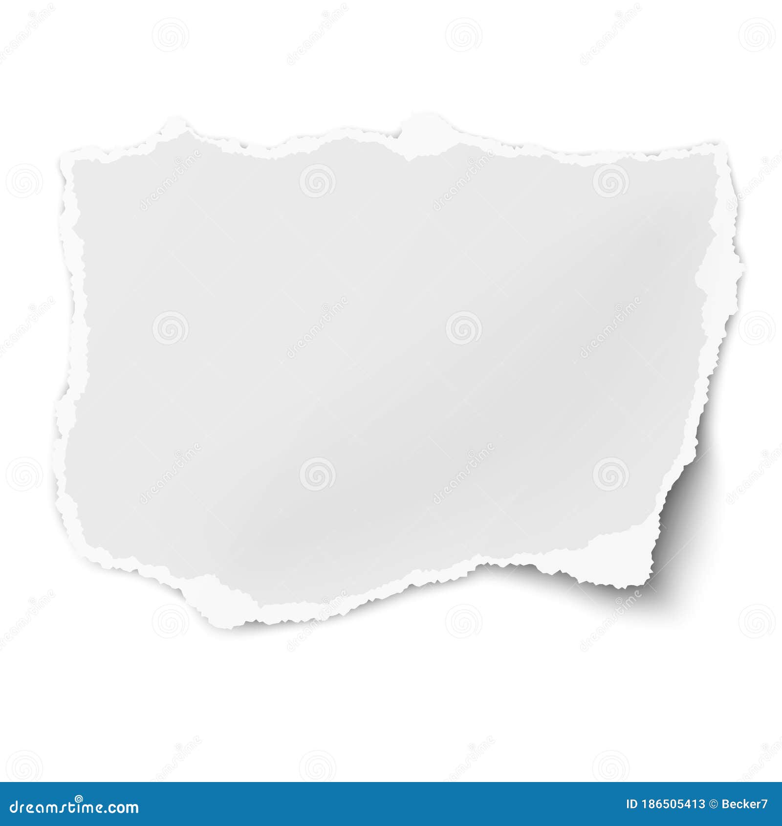 Vector Tattered Wide Hole In Sheet Of Transparent Paper. White ...