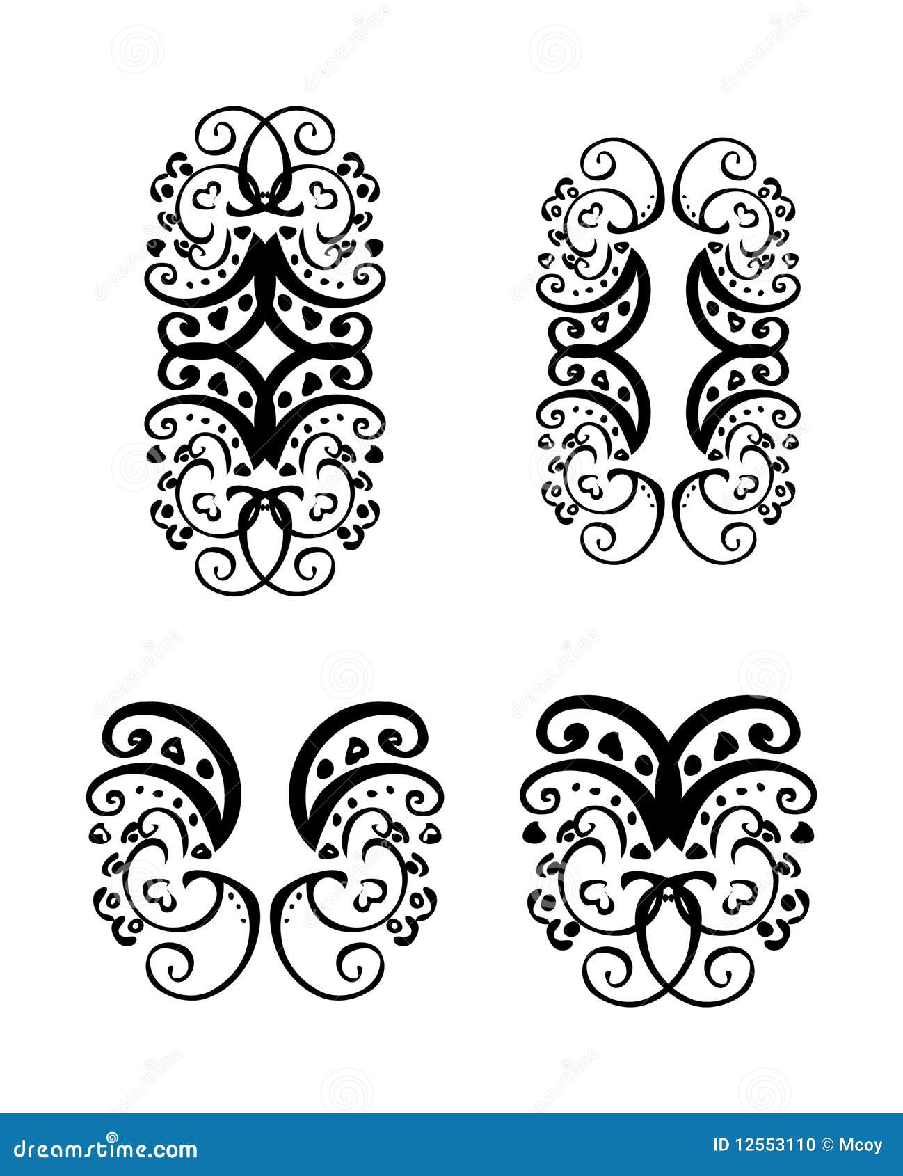 Vector Tattoo Design Element Stock Illustration - Illustration of retro ...