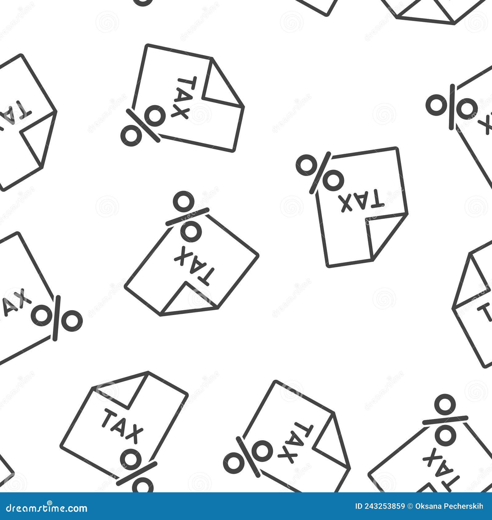 Vector Tax Form Icon Seamless Pattern on a White Background. Layers ...