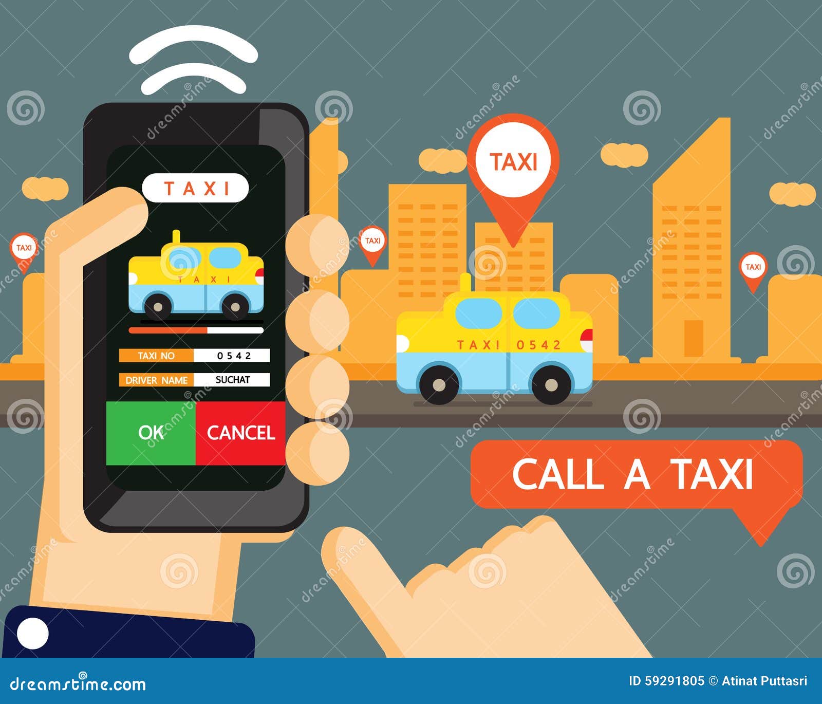 Vector Taxi Service Banner, Flyer, Poster Design Template. Call Taxi ...