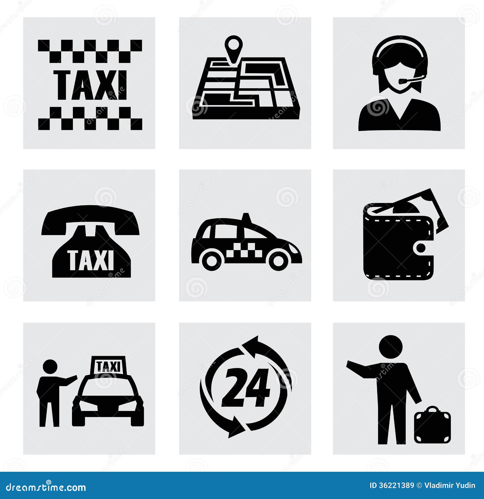 Vector taxi icons set stock vector. Illustration of travel - 36221389