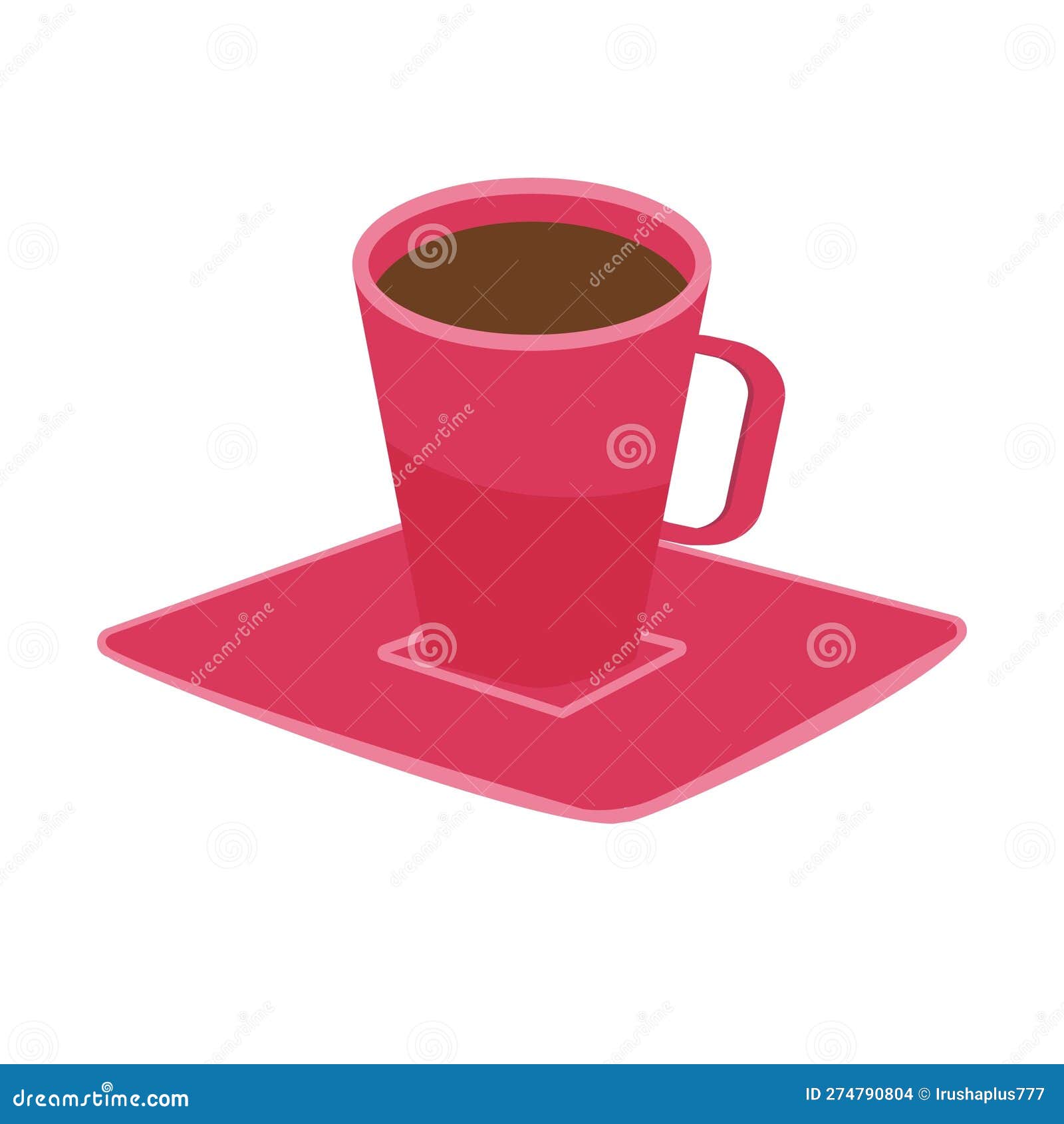 Vector tea cup with saucer stock vector. Illustration of shape - 274790804