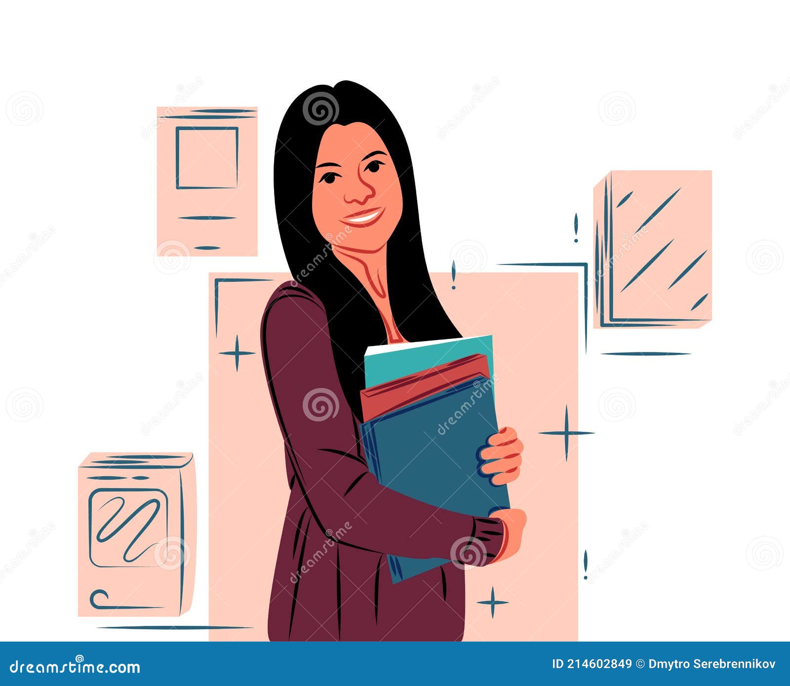 Vector Teacher in Shadow of Sharp Lines Style Stock Vector ...