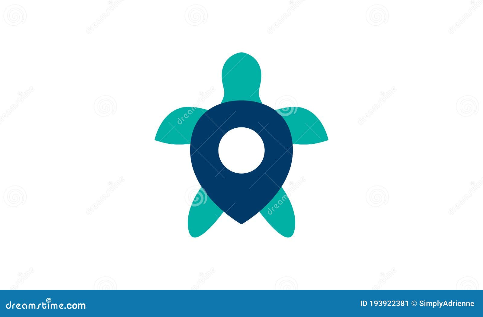 Vector of Teal and Blue Abstract Turtle with GPS Global Positioning ...
