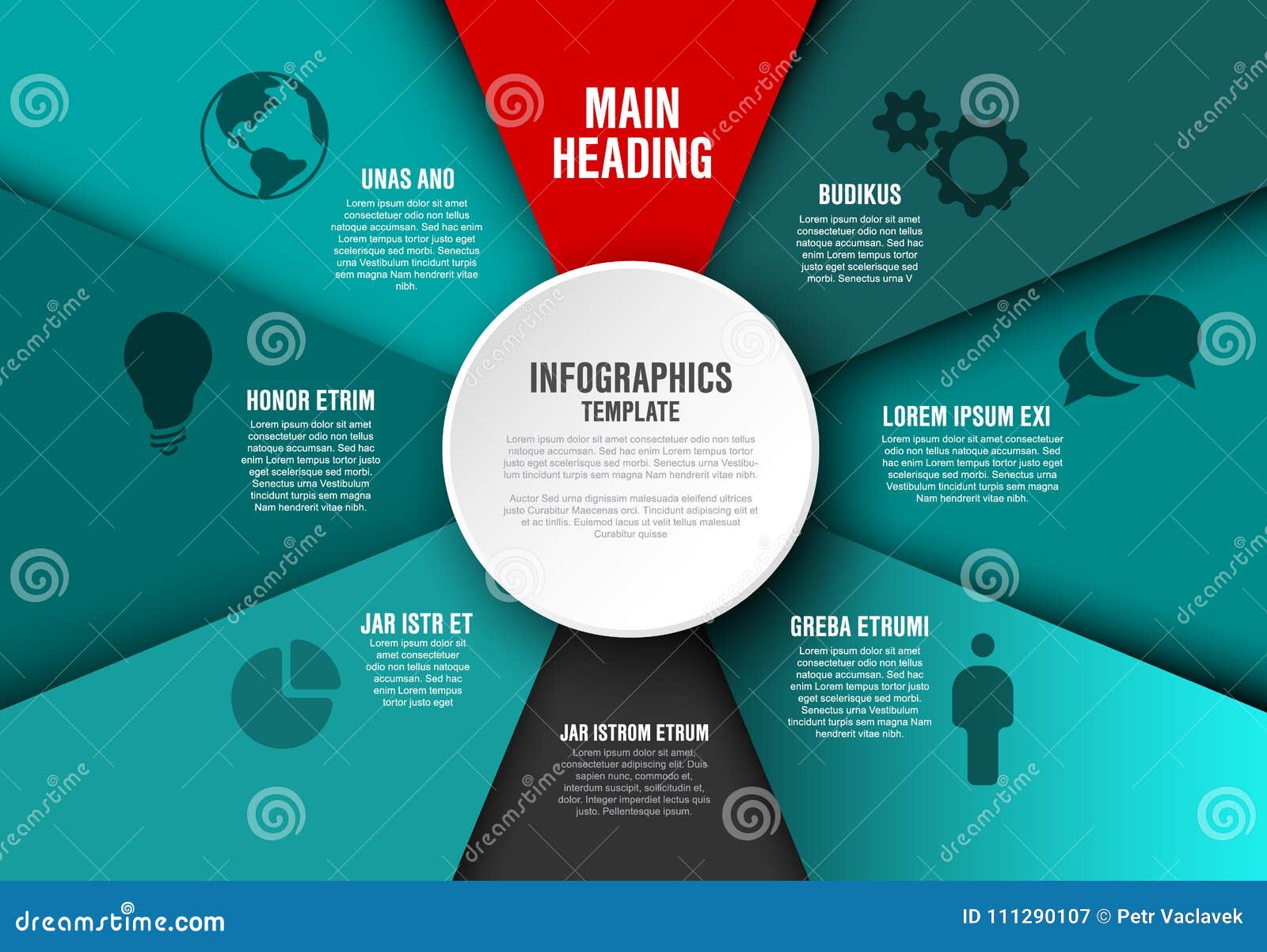 Vector Teal Infographic Diagram Template Stock Vector - Illustration of ...