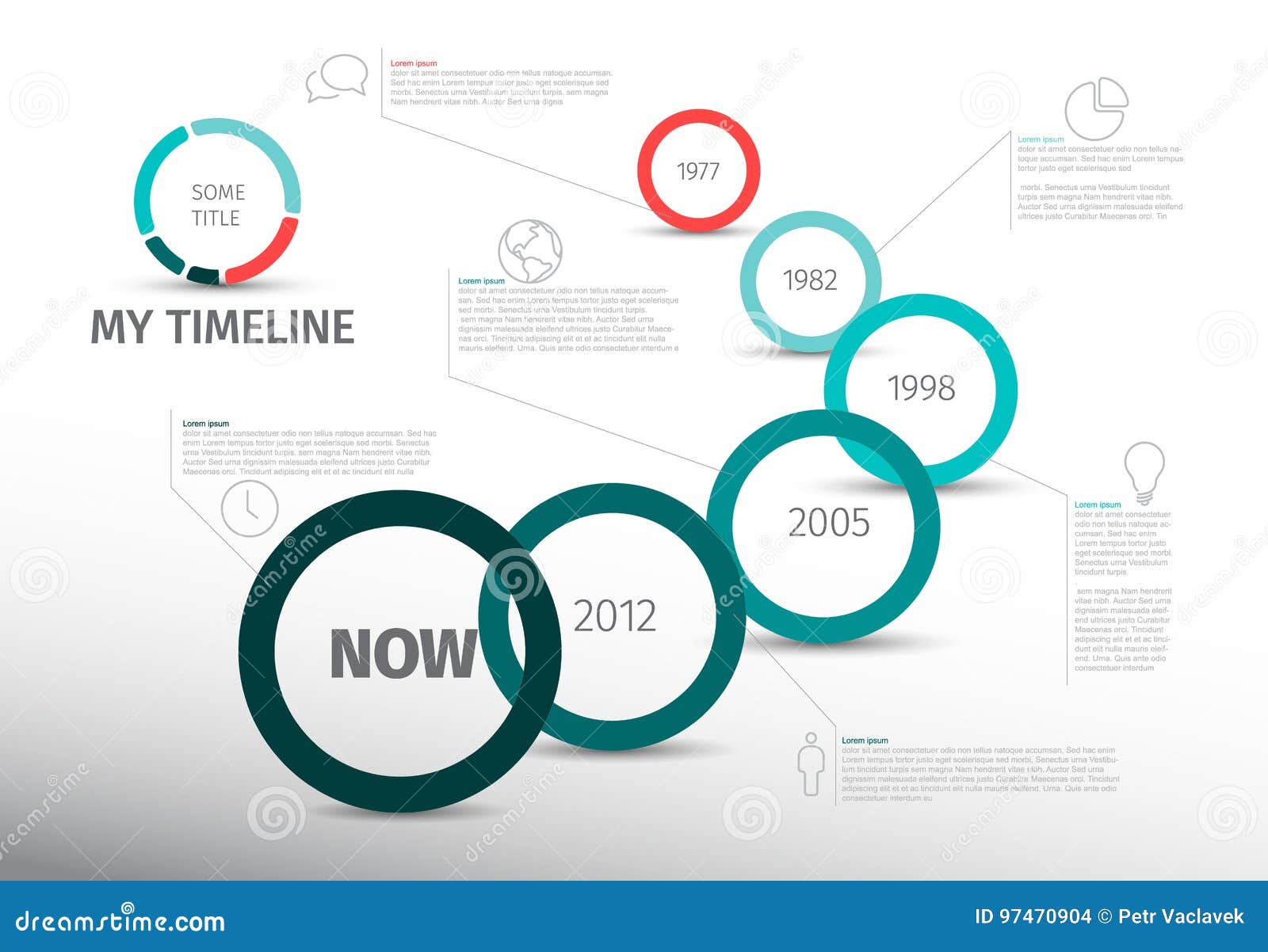 Vector Teal Infographic Timeline Report Template Stock Vector ...