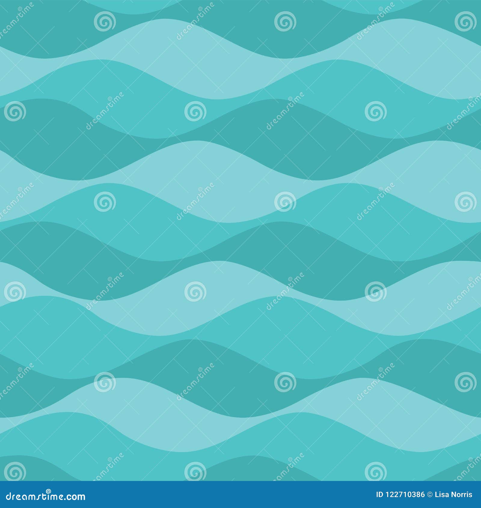 Vector Teal Waves Seamless Pattern Background Stock de ilustración ...