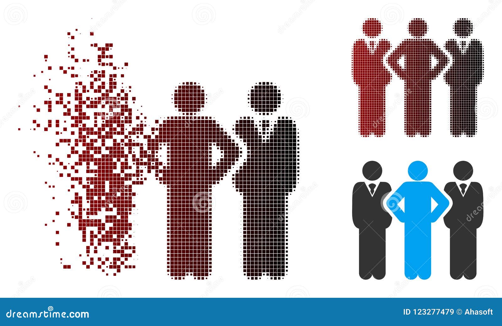 Shredded Pixel Halftone Team Icon Stock Vector - Illustration of ...