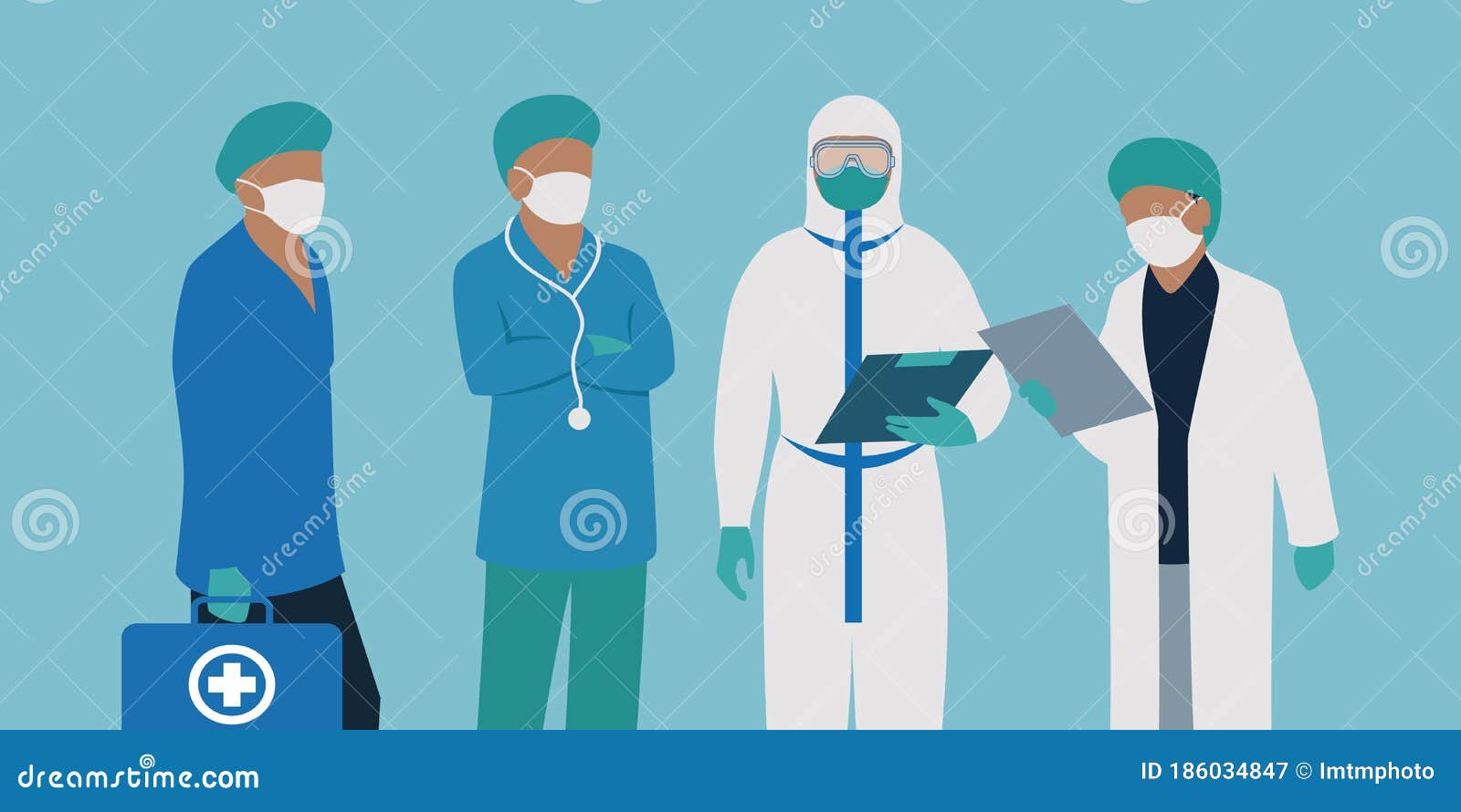 Vector of a Team of Medical Workers Stock Vector - Illustration of ...