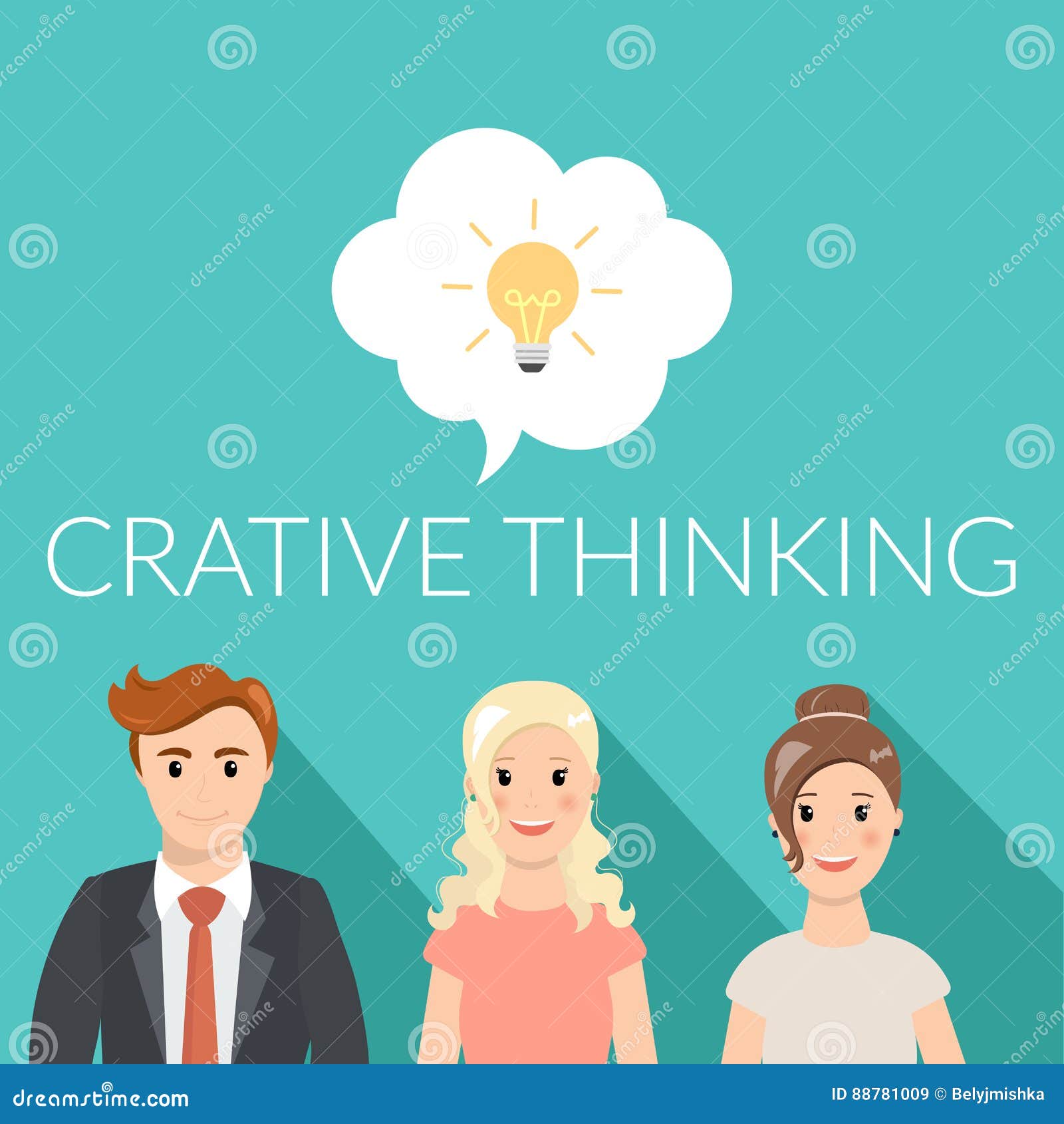 Vector Teamwork Concept and Creative Thinking Stock Vector ...