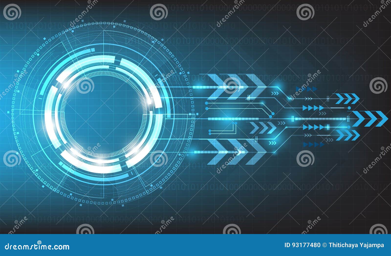 Vector Tech Circle and Digital Technology Concept. Stock Vector ...