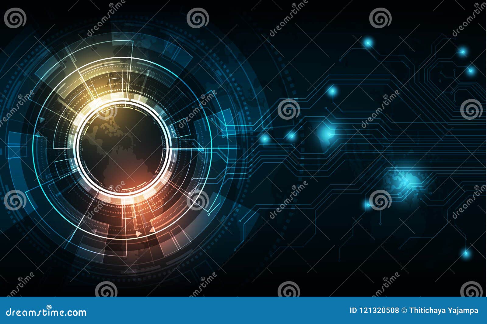 Vector Tech Circle with Various Technological Design. Stock Vector ...