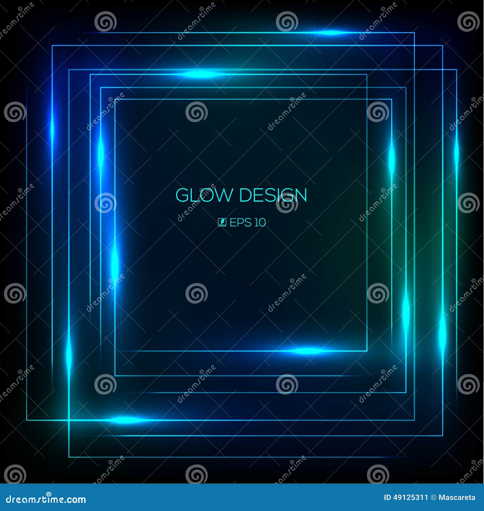 Vector Tech Design Glowing Frame Stock Vector - Illustration of flow ...