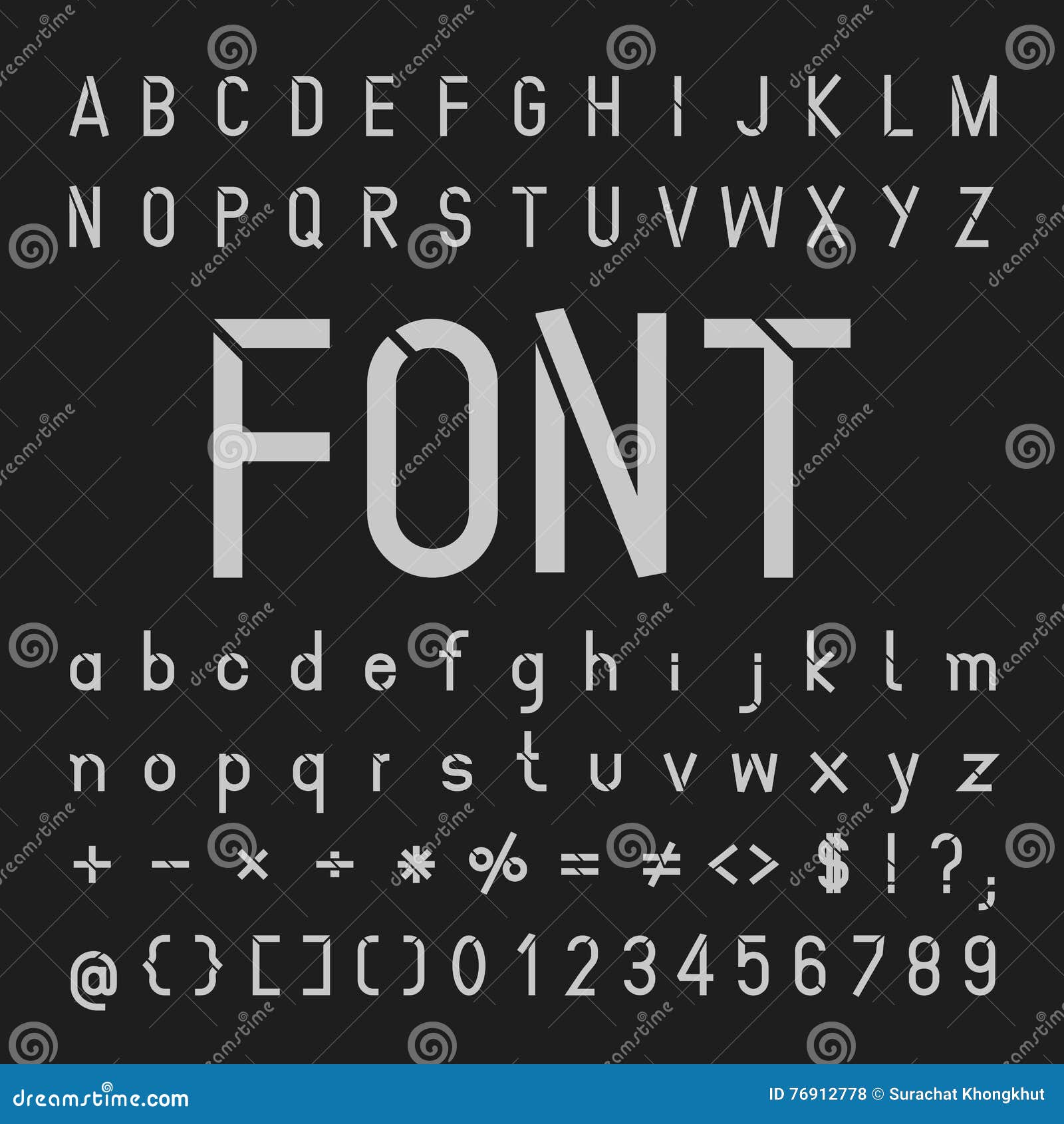 Vector Tech Font, Typeface and Numbers Stock Vector - Illustration of ...