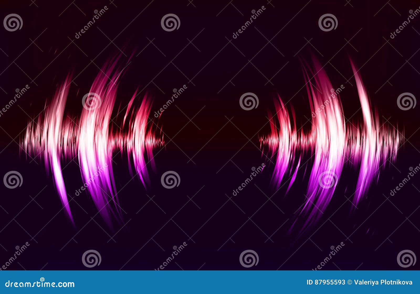 Circular Vibration. Sound Vibrations. Blue Rippled Waves Cartoon Vector ...