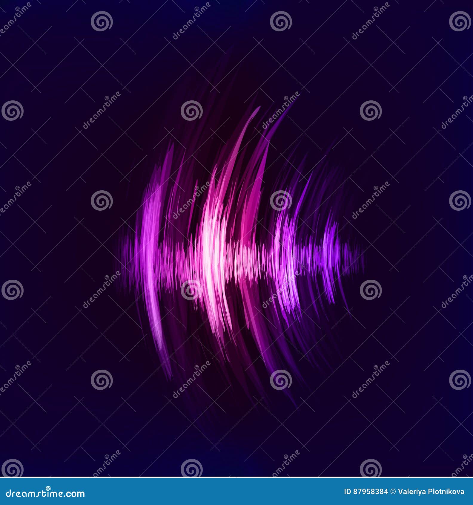 Circular Vibration. Sound Vibrations. Blue Rippled Waves Cartoon Vector ...