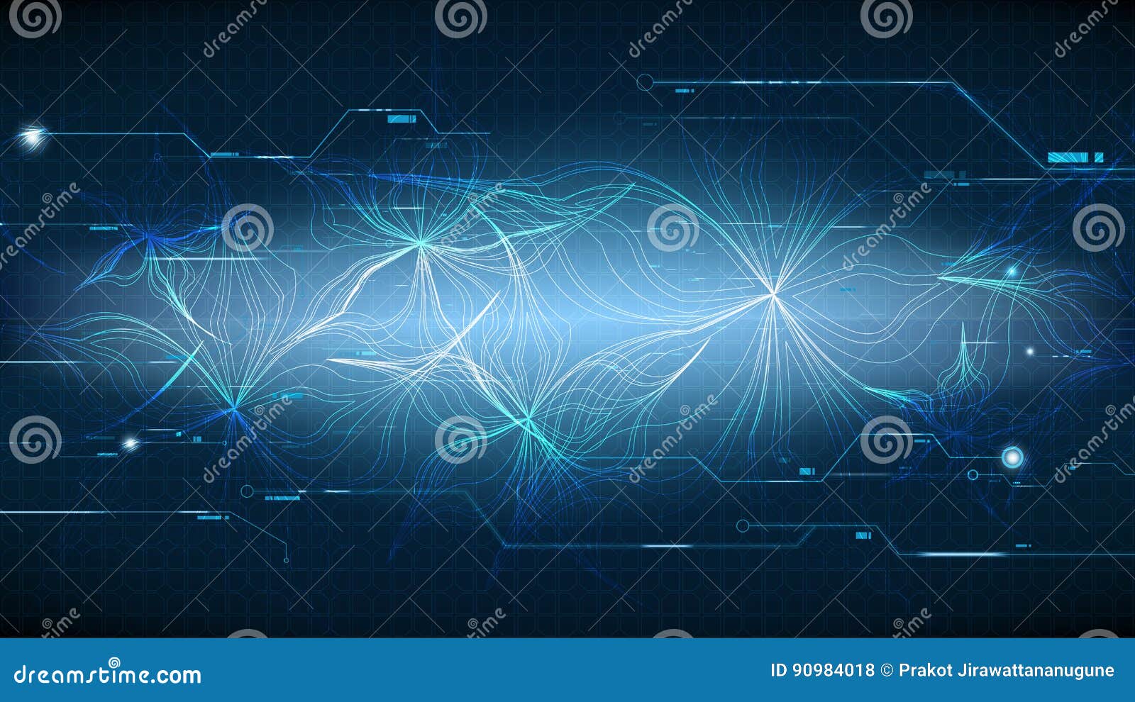 Vector Technological Flower Background Stock Vector - Illustration of ...