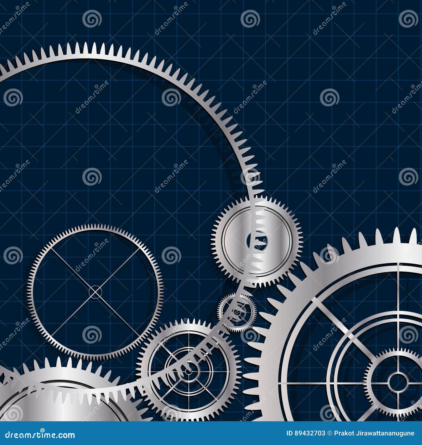 Vector Technological Modern Gears Background, in Grid Background Stock ...