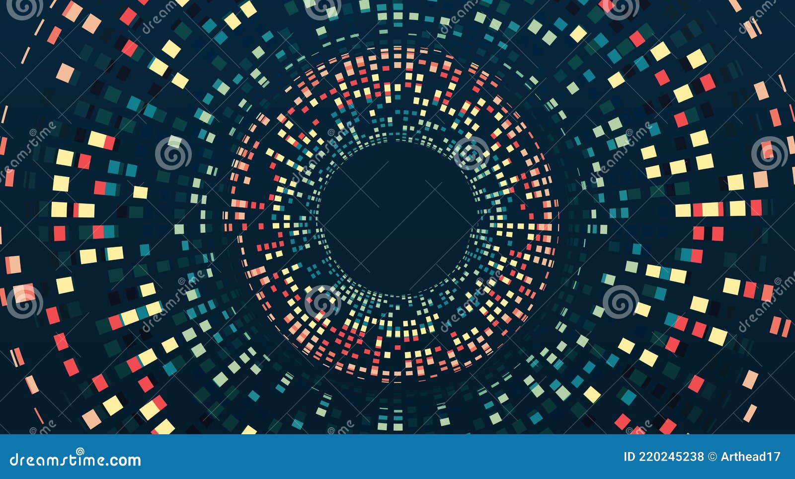 Vector Technology Background. Big Data Visualization. Abstract Stream Information with Squares ...