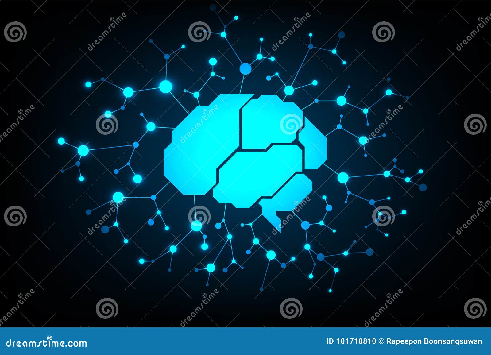 Vector Technology in the Brain Concept is the Center of Various Systems ...