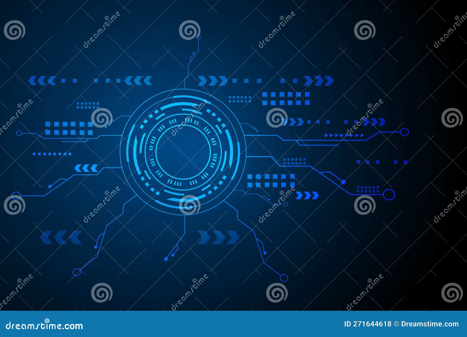 Technology Concept on a Dark Blue Background. Stock Illustration ...