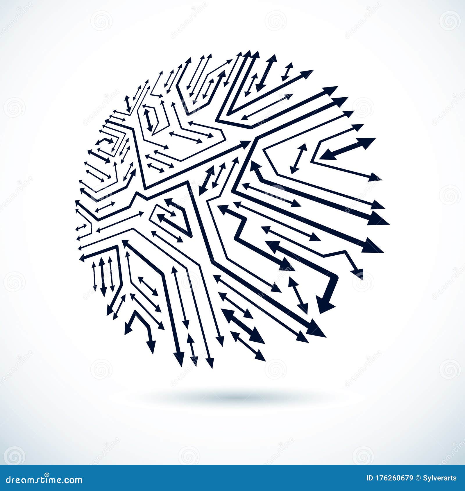 Vector Technology Cpu Design with Circular Microprocessor Scheme. Computer Circuit Board with ...