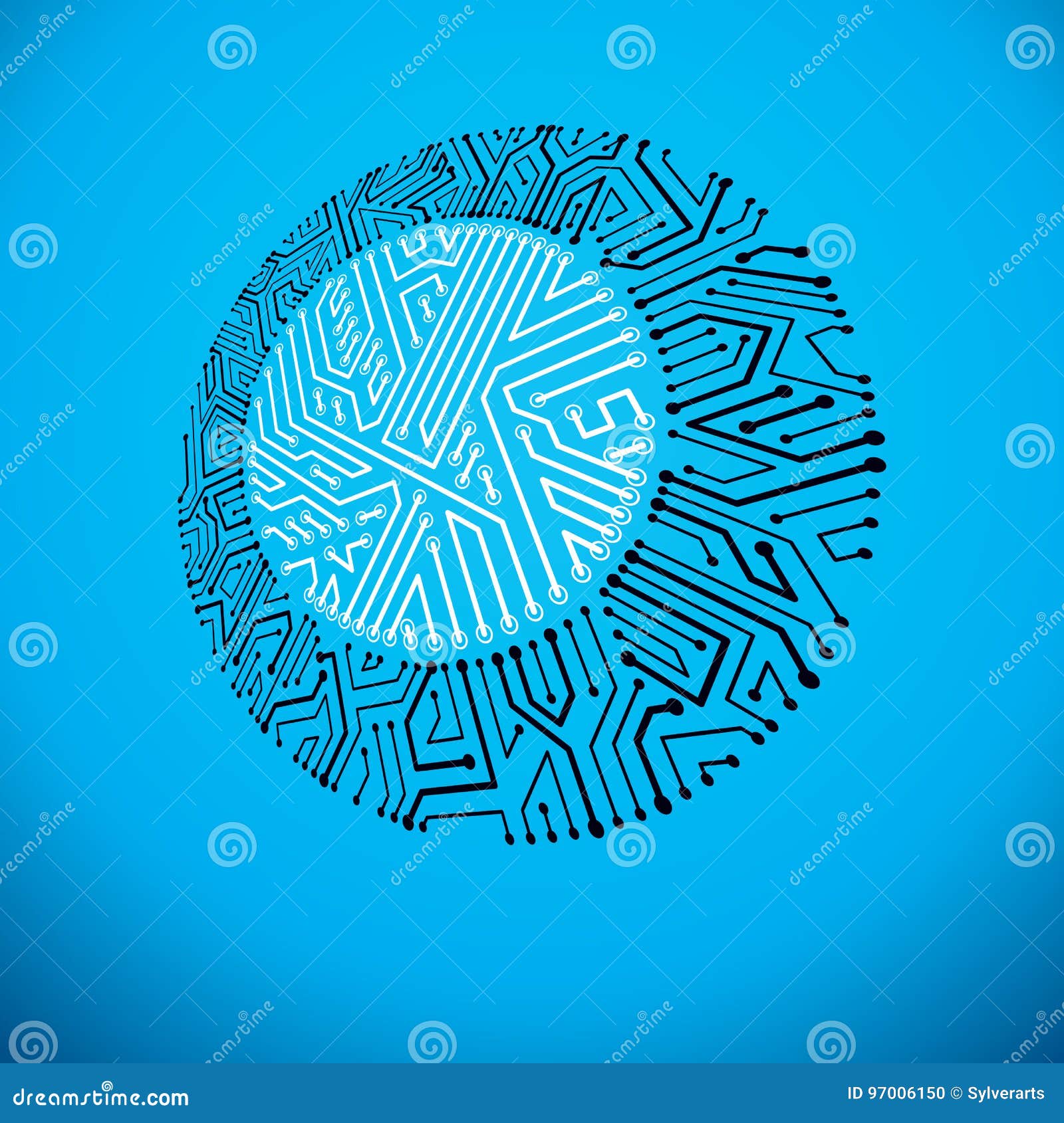 Vector Technology Cpu Design With Circular Microprocessor Scheme Stock Vector Illustration Of
