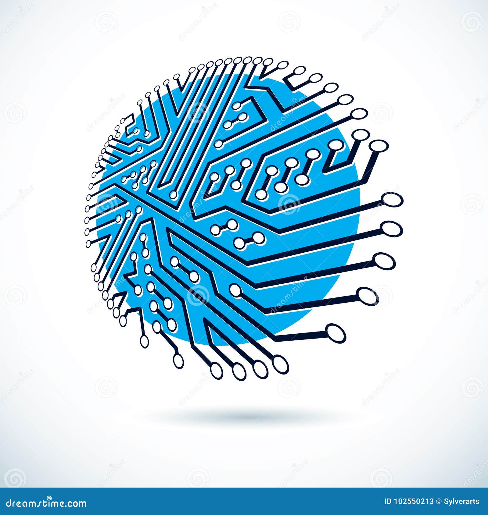 Vector Technology Cpu Design with Circular Microprocessor Scheme Stock Vector - Illustration of ...