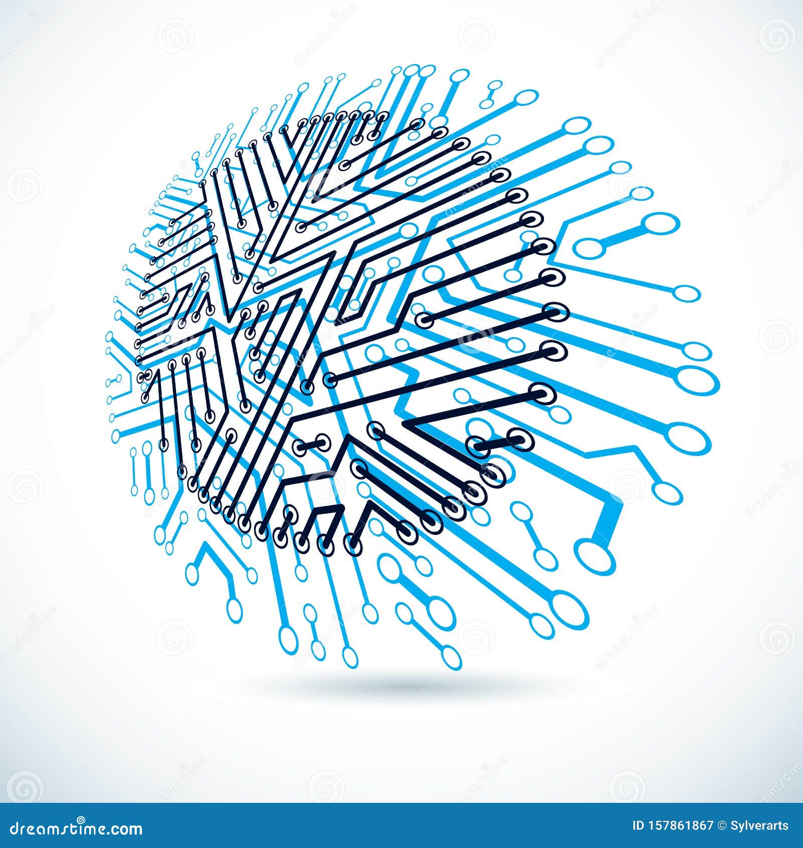 Vector Technology Cpu Design with Circular Microprocessor Scheme. Computer Board, Digital ...
