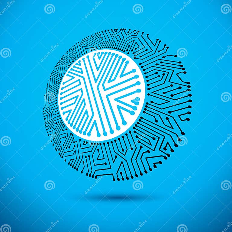 Vector Technology Cpu Design with Circular Microprocessor Scheme Stock Vector - Illustration of ...